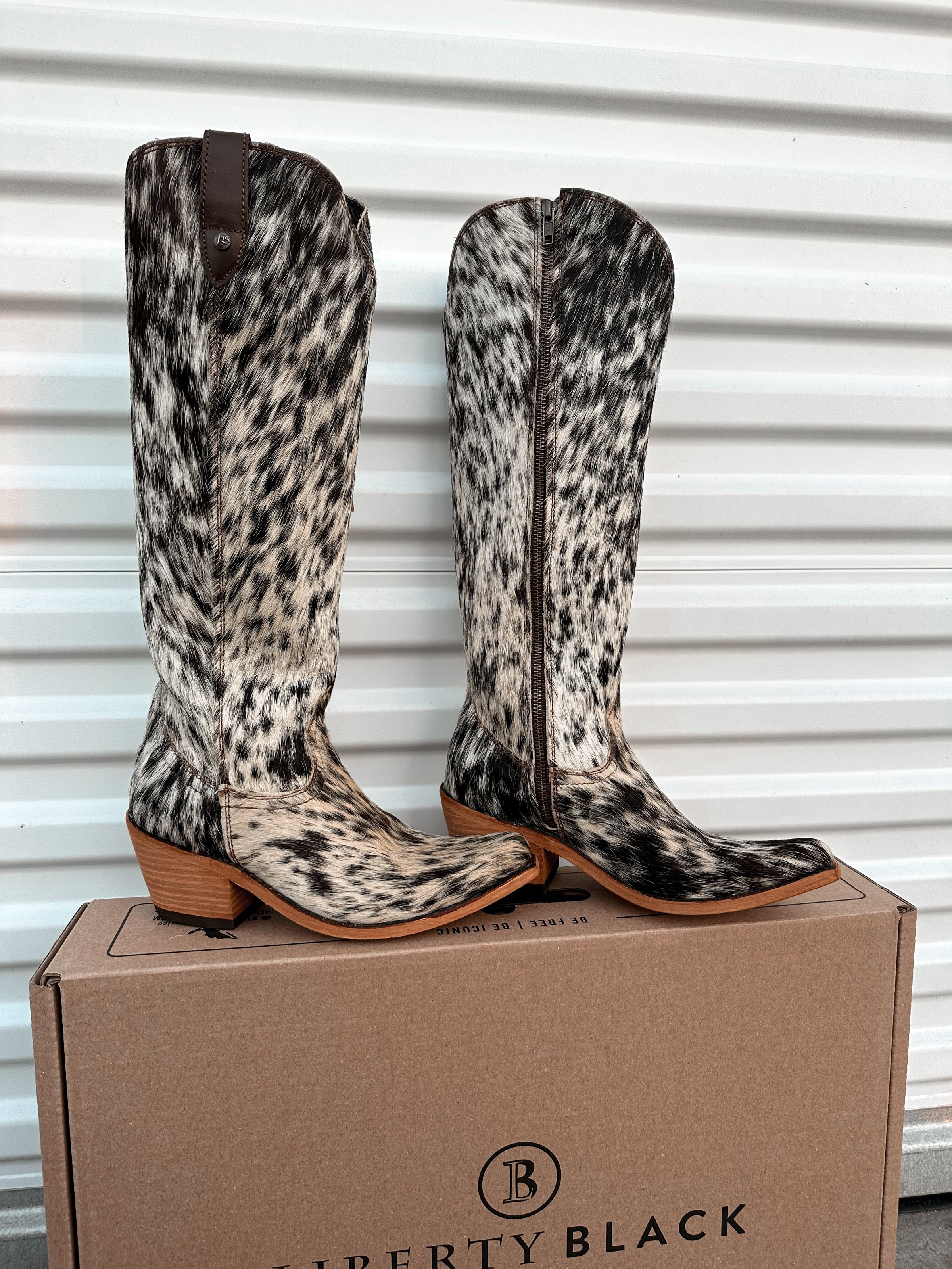 Liberty Black Cowhide Boots – therowdyragdoll